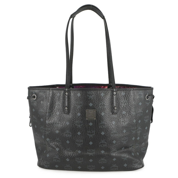 MCM | Bags | Mcm Tote Bag Visetos Leather Black | Poshmark